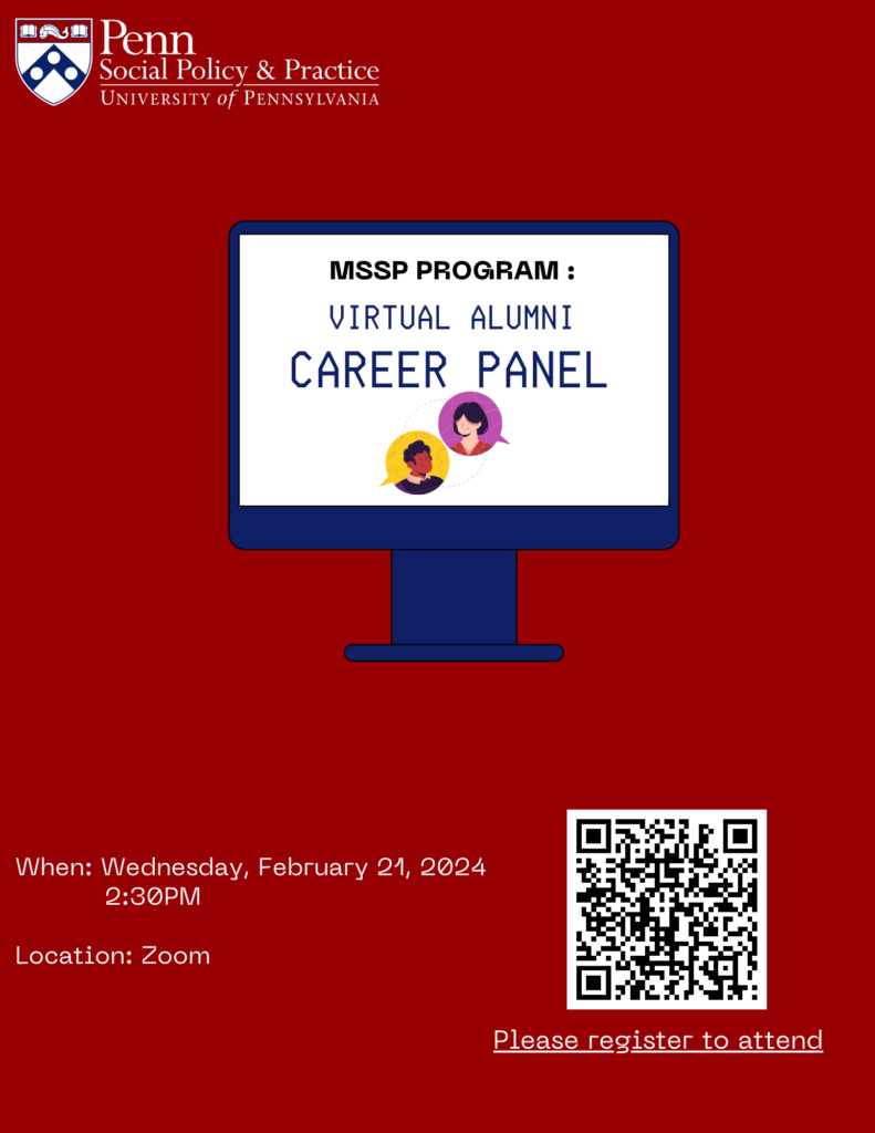 MSSP Virtual Alumni Career Panel - School of Social Policy & Practice