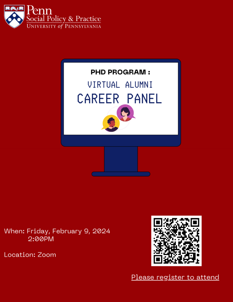 PhD Virtual Alumni Career Panel - School of Social Policy & Practice